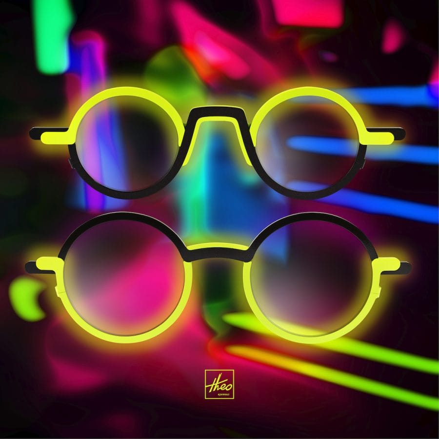theo explores glow of neon light | Eyestylist | Online Eyewear Fashion ...